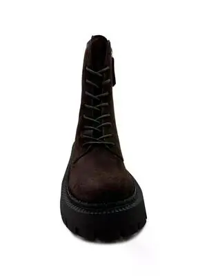 VIC MATIE Lace-up Platform Ankle Boots - Brown