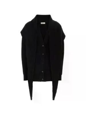 Blumarine Ribbed Knit Sailor Collar Cardigan
