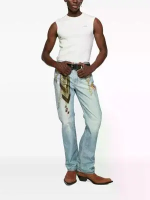 Acne Studios Printed Cotton Canvas Jeans