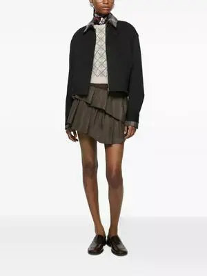 Acne Studios Short Pleated Wool Skirt