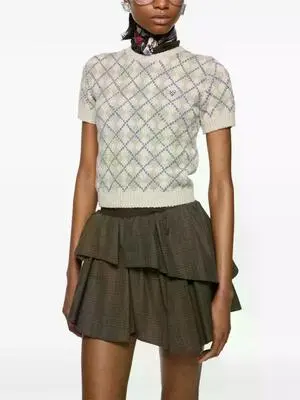 Acne Studios Short Pleated Wool Skirt