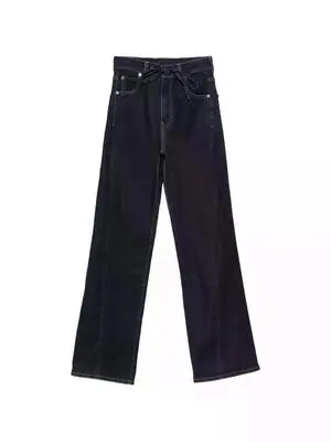 SEMICOUTURE Tie-fastening Wide-leg Jeans - Blue