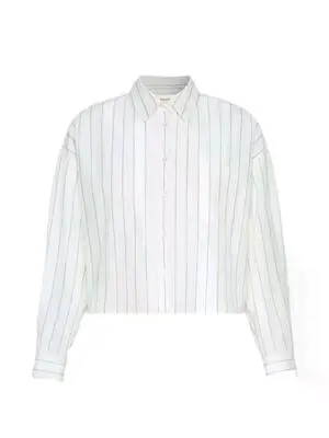 Max Mara Striped Cotton Shirt With Floral Back Panel