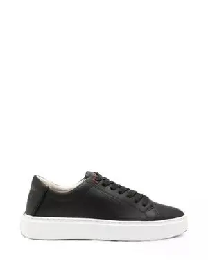 ALEXANDER SMITH Logo Embossed Leather Sneakers - Black
