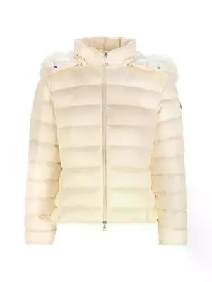 Moncler Faux Fur Trim Padded Jacket - Neutrals