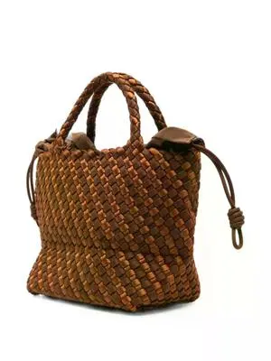 MARREA Woven Satin-stripe Shoulder Bag