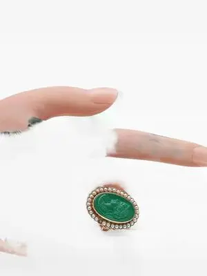 LB EXCLUSIVE Malachite And Pearl Ring