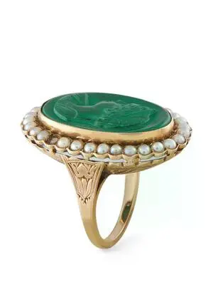 LB EXCLUSIVE Malachite And Pearl Ring
