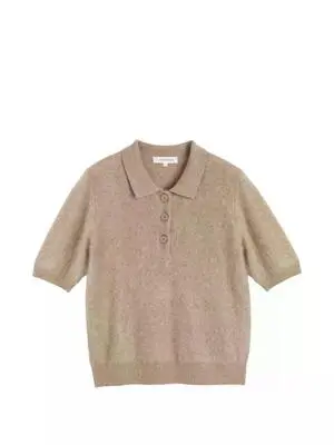 Chinti & Parker Short-sleeve Cashmere Polo Top