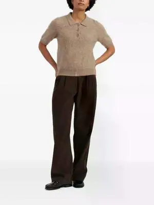 Chinti & Parker Short-sleeve Cashmere Polo Top