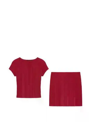 REFORMATION Layla Ribbed-knit Two-piece Set - Red