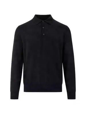 BOSS Merino-wool Polo Sweater - Black