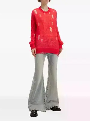 B+AB Distressed Semi-sheer Sweater