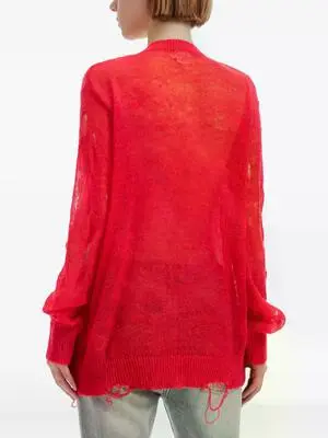 B+AB Distressed Semi-sheer Sweater