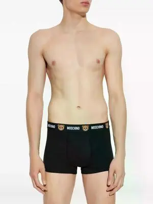 Moschino Logo-waistband Boxer Shorts - Black
