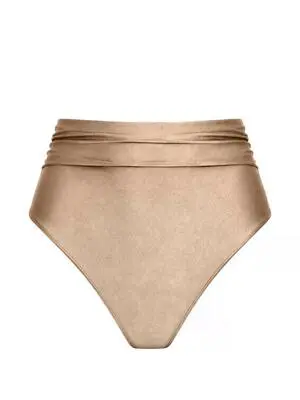Simkhai Ruched High-waist Bikini Bottoms