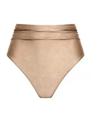 Simkhai Ruched High-waist Bikini Bottoms
