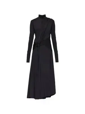 Victoria Beckham Asymmetrical Turtleneck Midi Dress