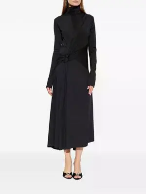 Victoria Beckham Asymmetrical Turtleneck Midi Dress