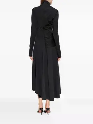 Victoria Beckham Asymmetrical Turtleneck Midi Dress