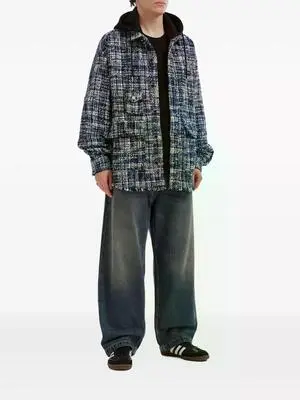MUSIUM DIV. Tweed Check Drawstring Hooded Jacket
