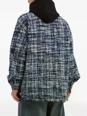 MUSIUM DIV. Tweed Check Drawstring Hooded Jacket