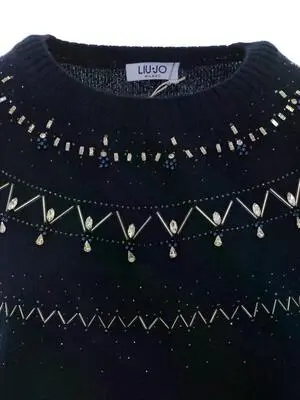 Liu Jo Wool Sweater With Jewel-embroidery
