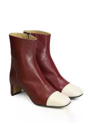 L'ARIANNA Two-tone Leather Ankle Boots