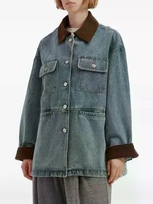 B+AB Corduroy-trimmed Denim Jacket