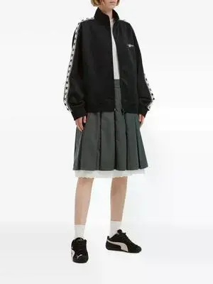 MINI CREAM Pleated Layered Skirt - Grey
