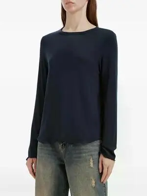 B+AB Logo-embroidered Lettuce-trim Crewneck T-shirt