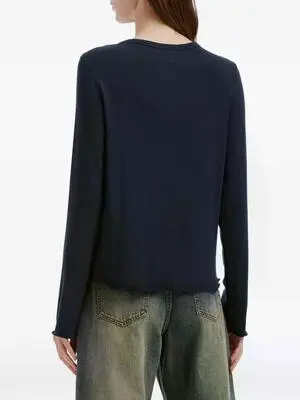 B+AB Logo-embroidered Lettuce-trim Crewneck T-shirt
