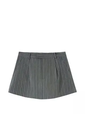 B+AB Pinstripe-pattern Pleated Shorts - Grey