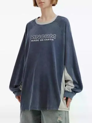 MINI CREAM Logo-print Panelled Sweater