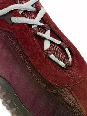 Miu Miu Bubble Technical Fabric And Suede Sneakers