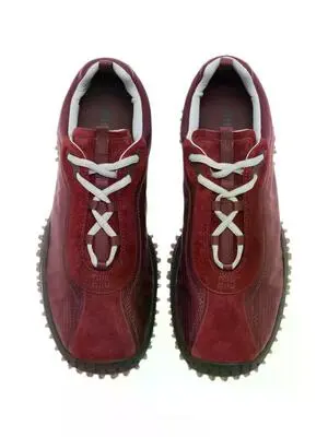 Miu Miu Technical Fabric And Suede Sneakers - Red
