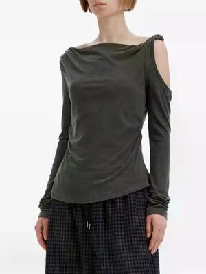 B+AB Cold-shoulder Ruched Blouse