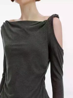 B+AB Cold-shoulder Ruched Blouse