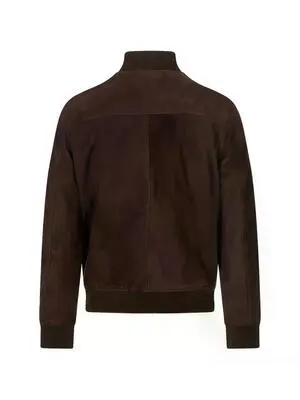 STEWART Button-up Suede Bomber Jacket
