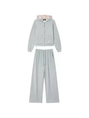 MINI CREAM Charm Detail Hoodie And Track Pants Set - Grey
