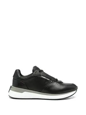 FERRAGAMO Gancini Logo Plaque Sneakers - Black