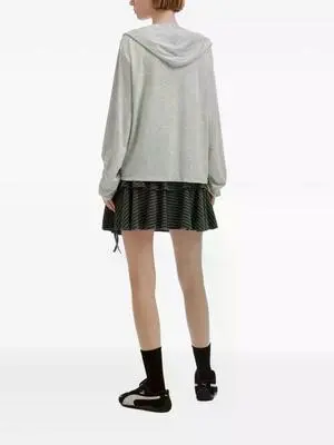 MINI CREAM Pleated-skirt And Hoodie Set