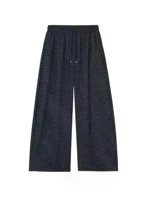 B+AB Gingham-check Drawstring Trousers - Blue
