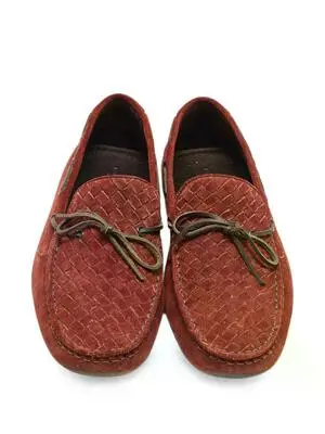 Bottega Veneta Intrecciato Suede Loafers