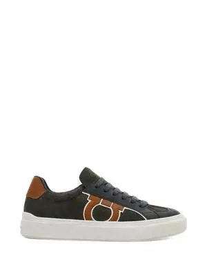 FERRAGAMO Gancini Suede Sneakers - Grey