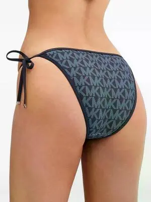 Michael Kors Logo-print Side-tie Bikini Bottoms - Blue