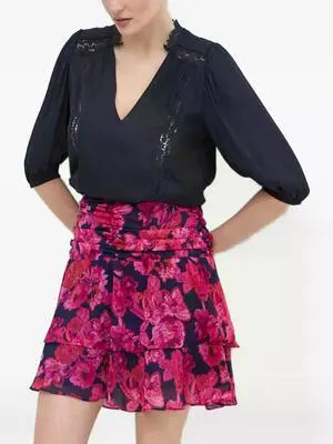 MORGAN V-neck Blouse - Blue