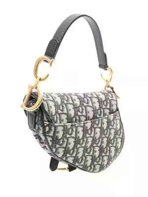 Dior 2000-2018 Mini Oblique Canvas Saddle Bag Satchel