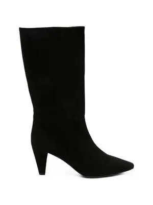 Unisa Laia Bs Pointed-toe Suede Boots - Black