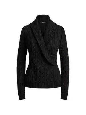 Ralph Lauren Cable-knit Shawl-collar Sweater